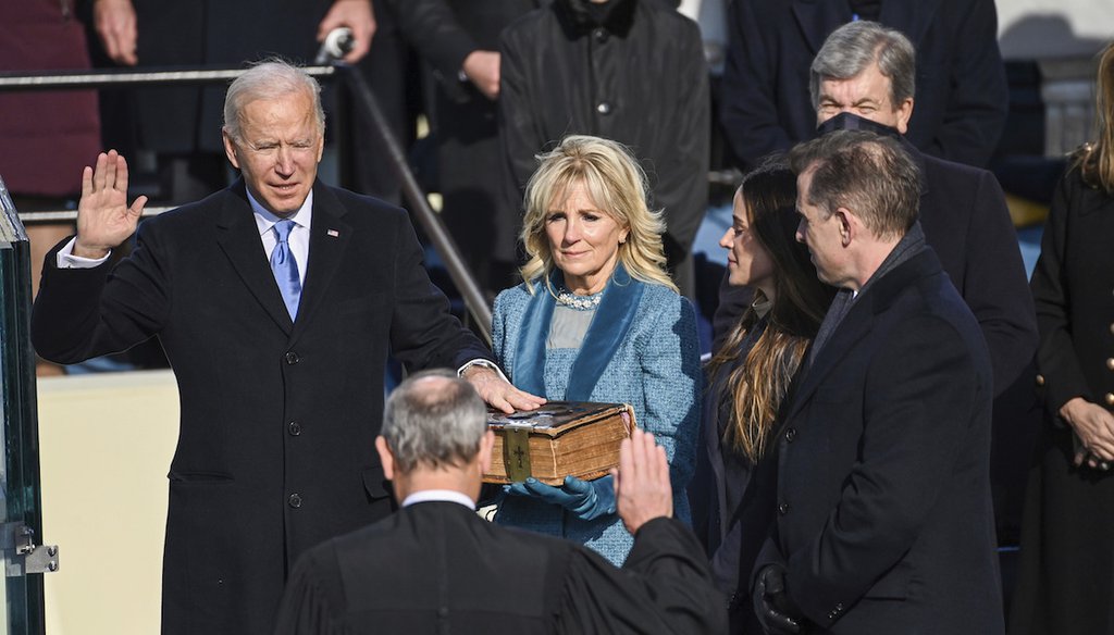 PolitiFact | Biden was not sworn in on an Illuminati Bible