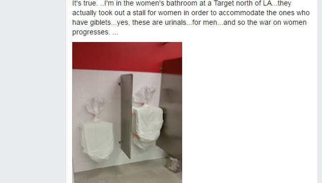 PolitiFact | Viral Facebook claim about Target adding urinals to women ...