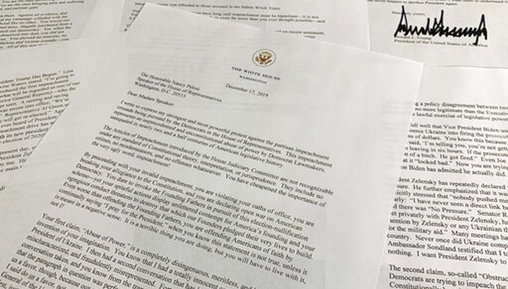 PolitiFact | Trump repeats many falsehoods in letter to Pelosi about ...